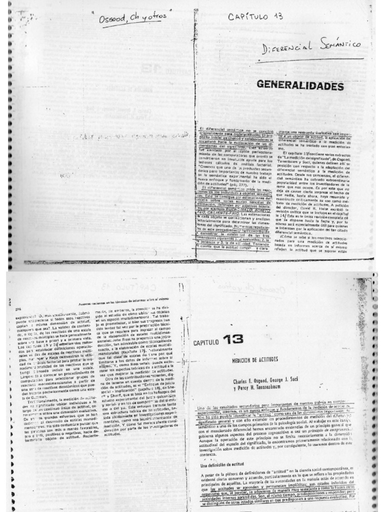 Medición de Actitudes. Cap 13 (1965) - Osgood, Ch. y Otros. | PDF