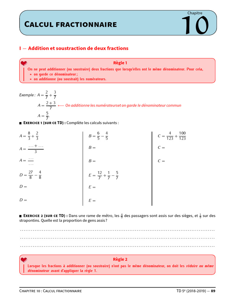 Calcul Fractionnaire Cours Et Exercices FR | PDF