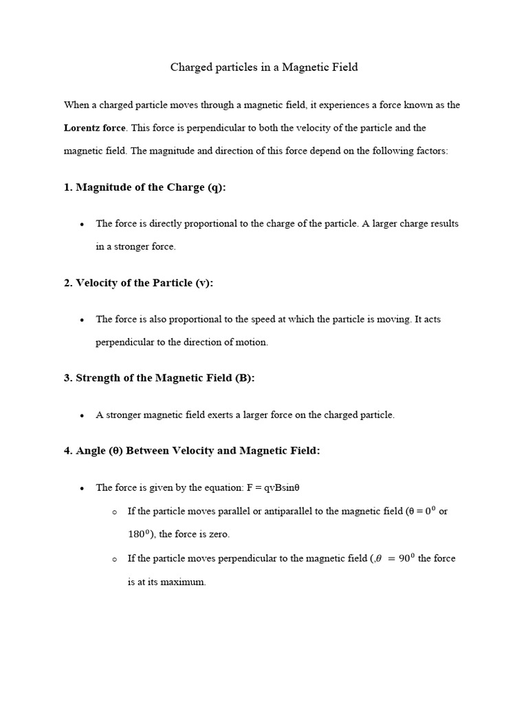 Charged Particles in A Magnetic Field | PDF