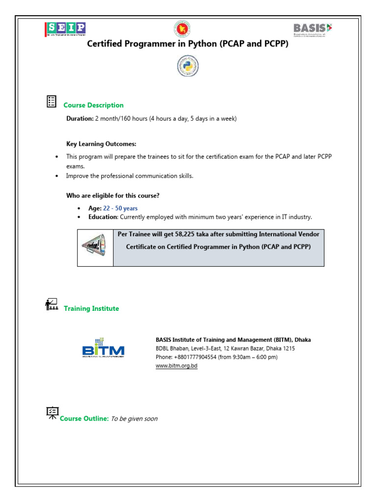 Certified Programmer in Python (PCAP and PCPP) | PDF
