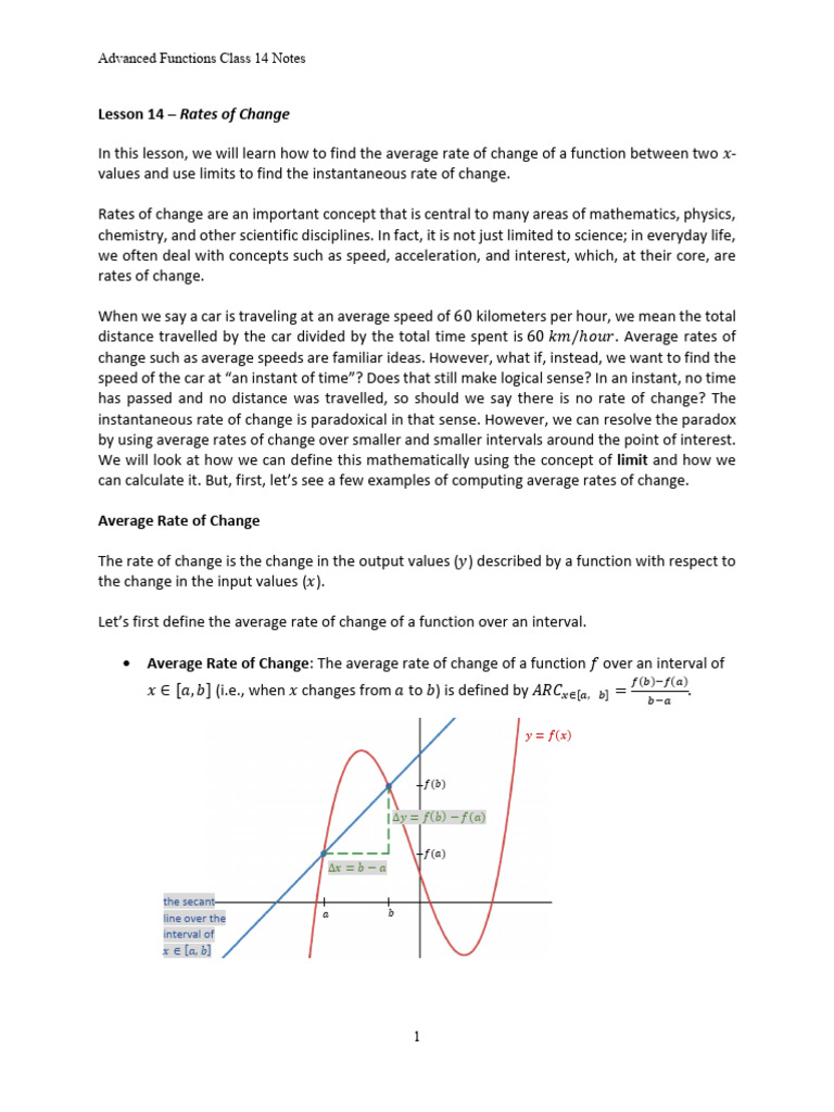 Class14 Advanced Functions Notes Aug 15-18 | PDF