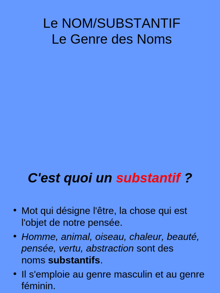 Le Genre Des Noms 1 | PDF