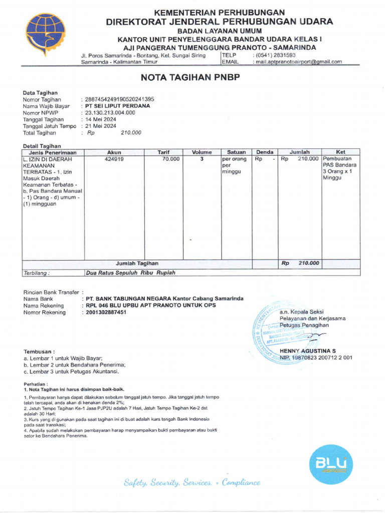 Tagihan 2024 PNBP 01 0000300 | PDF