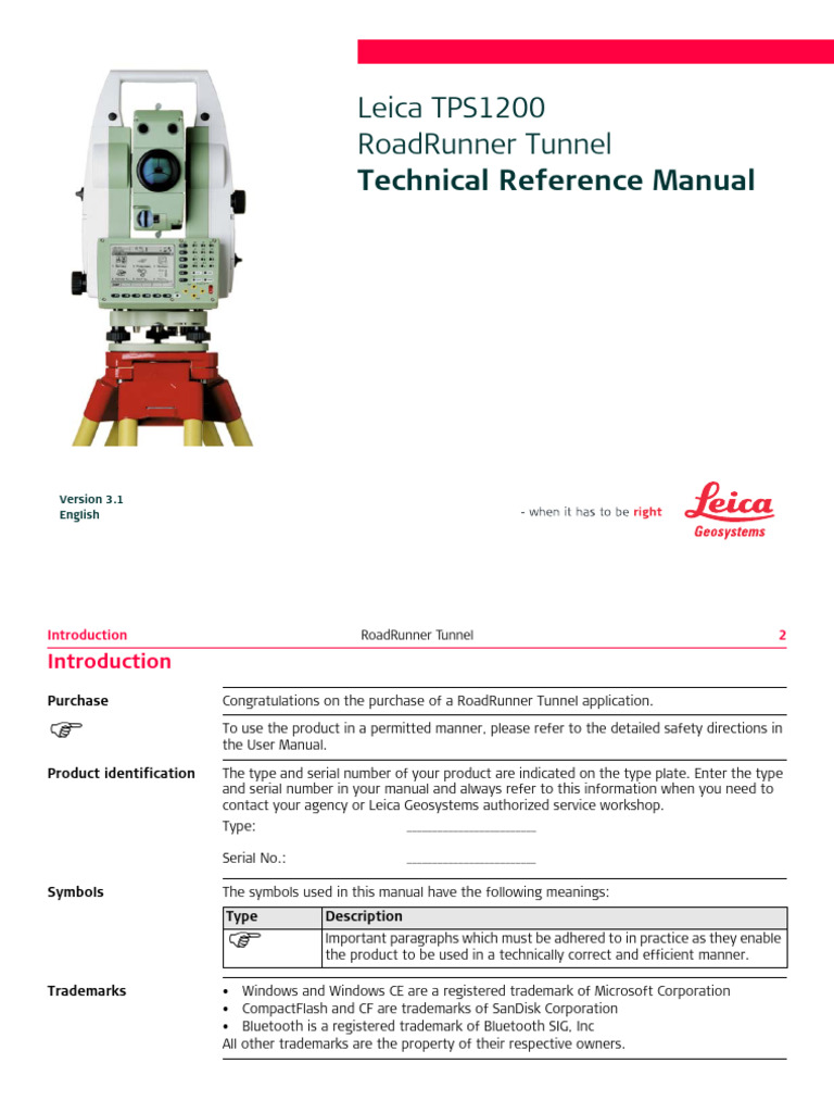 Leica RR Tunnel TechRef en | PDF