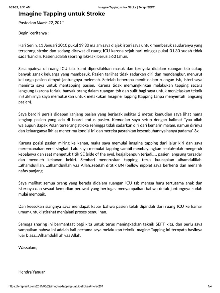 Imagine Tapping Untuk Stroke Seft | PDF