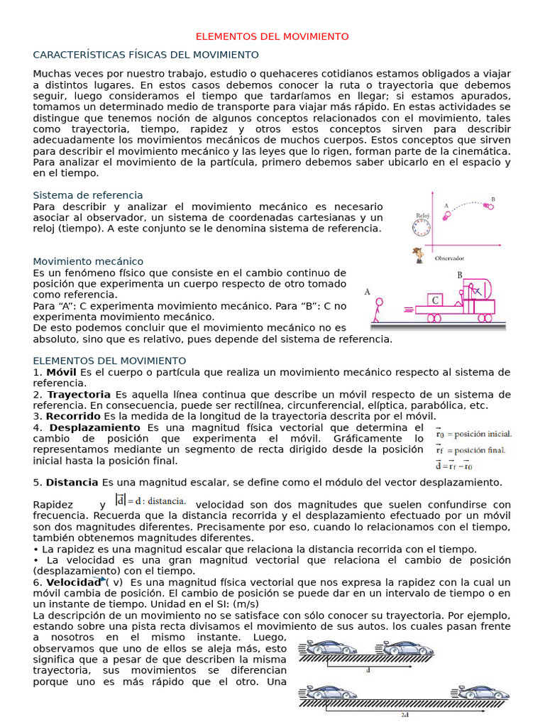 ELEMENTOS DEL MOVIMIENTO | PDF