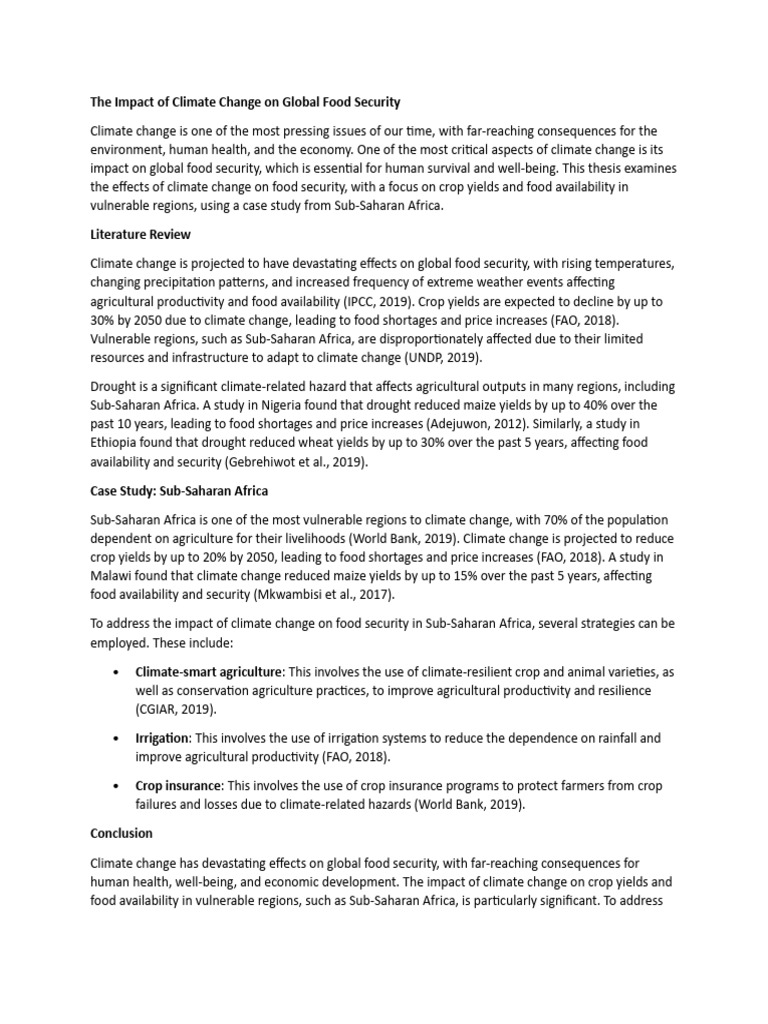 The Impact of Climate Change On Global Food Security | PDF The Impact of Climate Change On Global Food Security | PDF