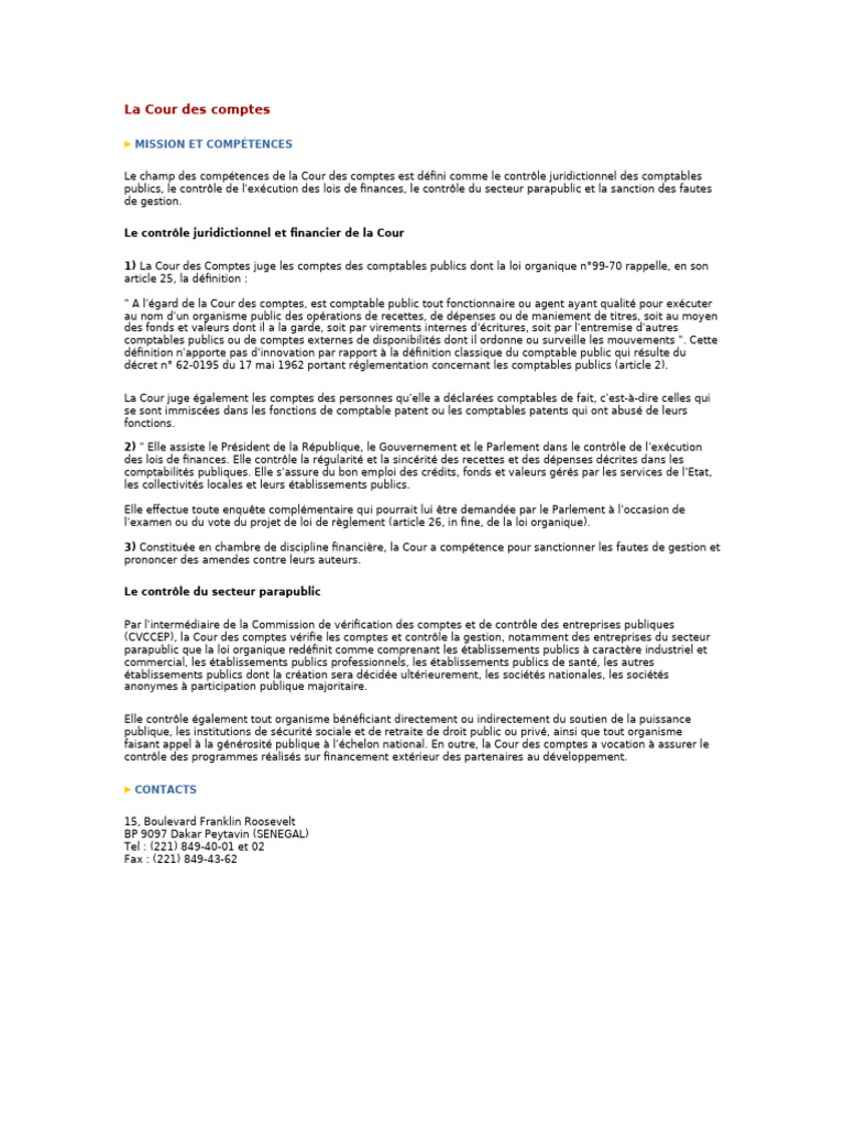 La Cour Des Comptes | PDF