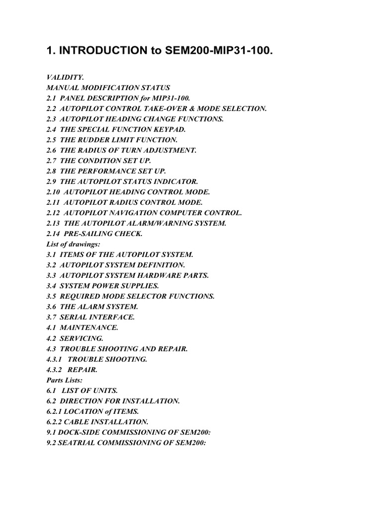 Autopilot SEM2311A | PDF