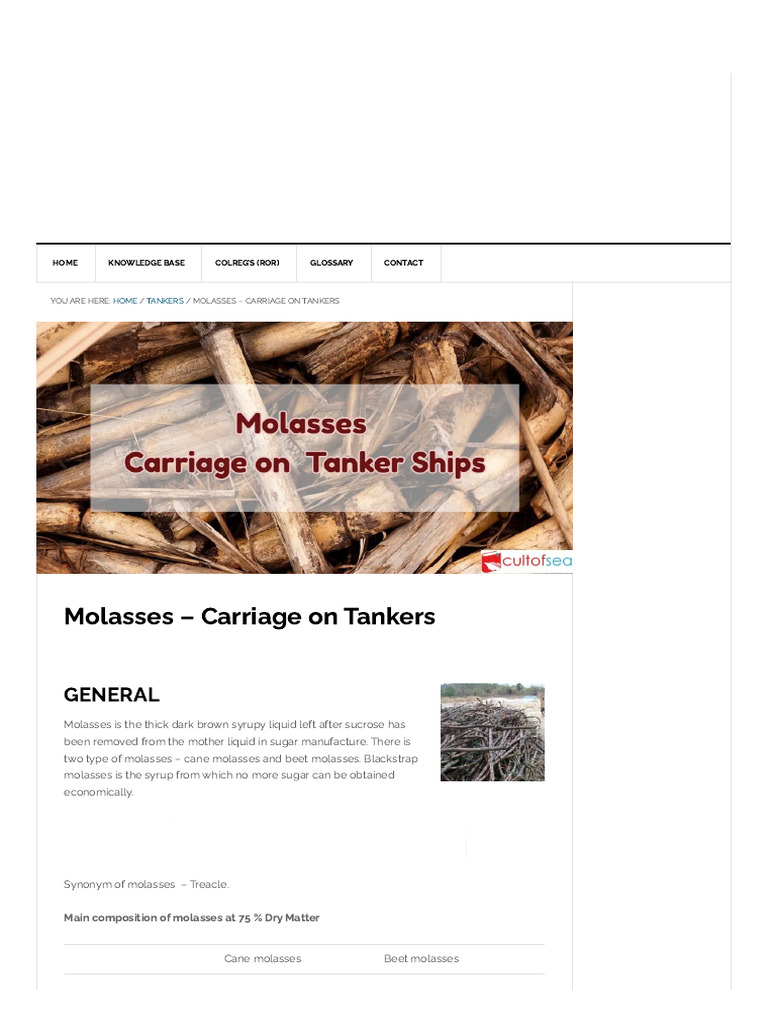 Guidelines for Molasses Tanker Operations | PDF | Molasses | Chemistry