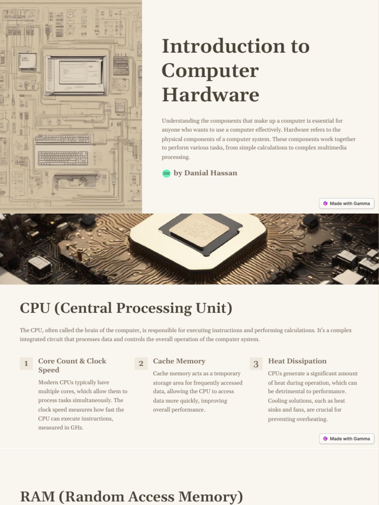 Introduction To Computer Hardware | PDF | Solid State Drive | Games ...