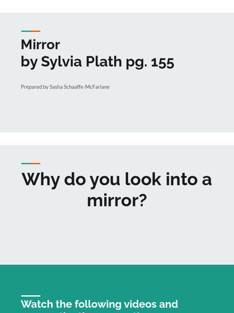 Mirror by Sylvia Plath | PDF