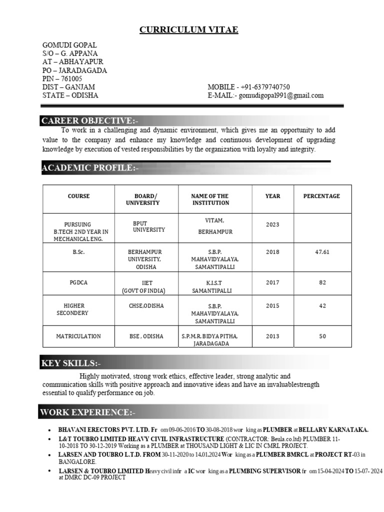 Gopal Resume | PDF