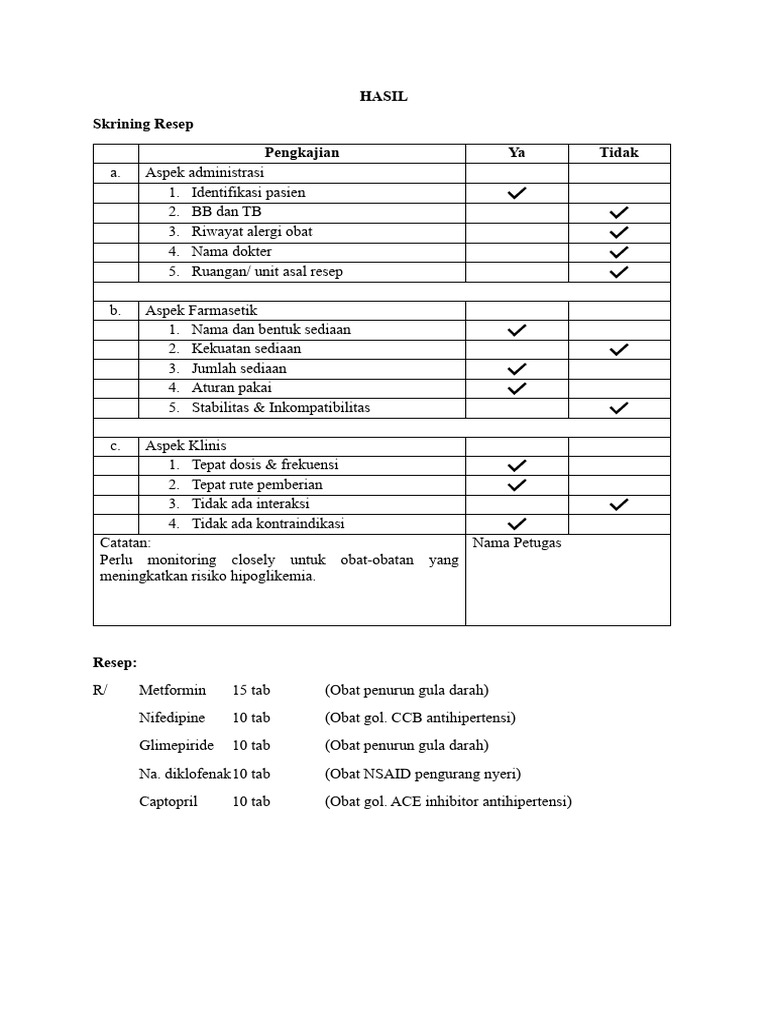 Hasil Skrining | PDF