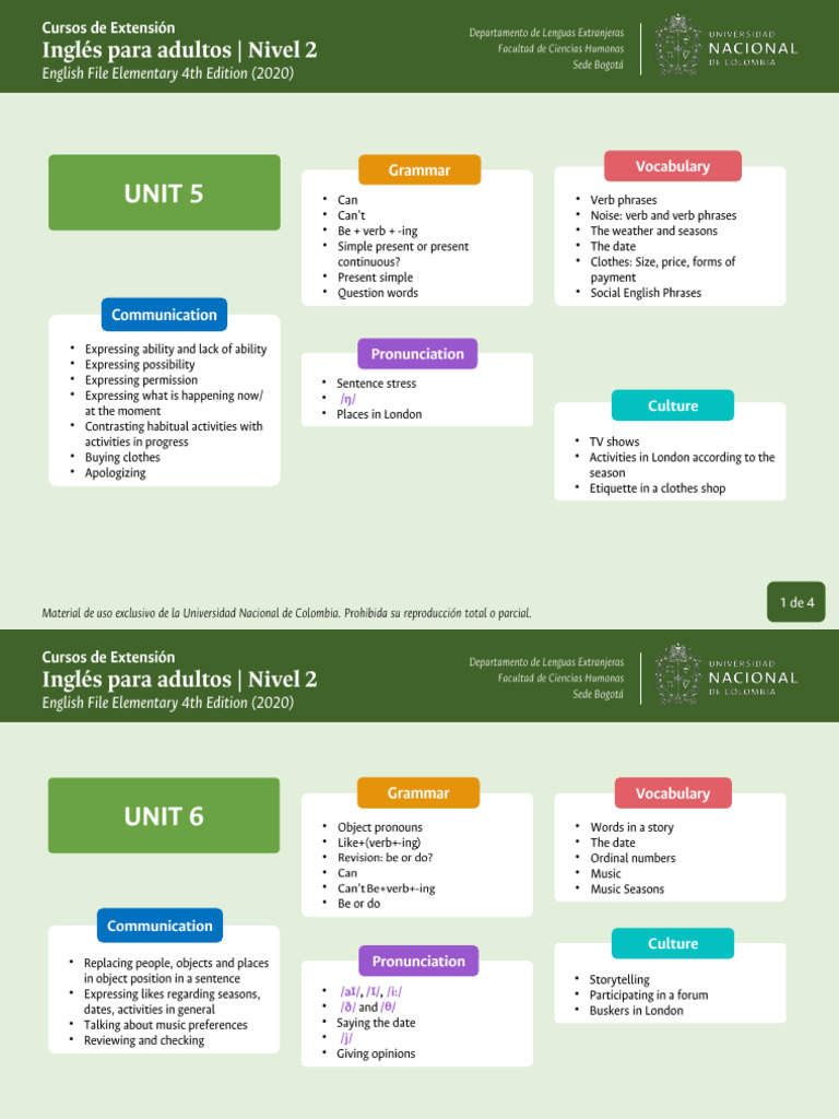 Programa de Ingles para Adultos - Nivel 2 | PDF