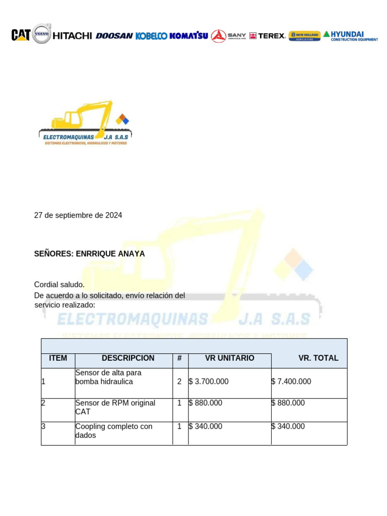 Relacion Servicio Cat | PDF