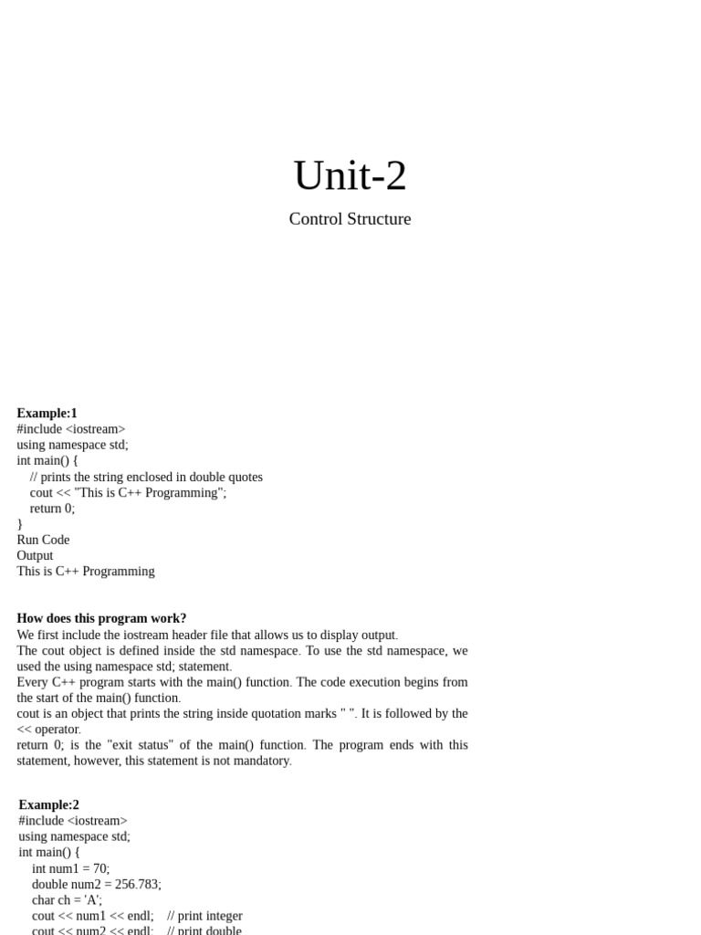 Unit-2 Basic Programs If Else KaLxoP8mr6 | PDF