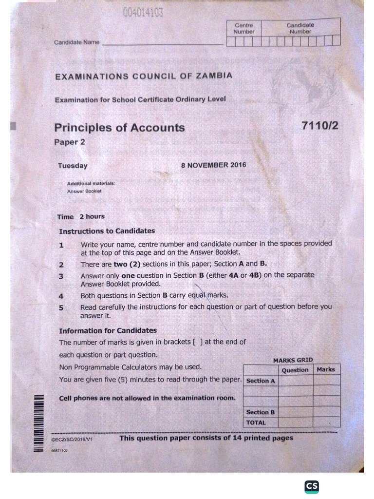 Accounts P2 2016 - 2023 | PDF