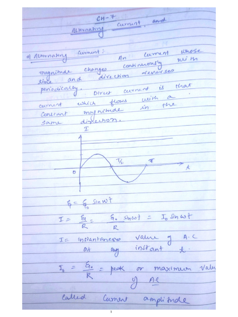 CH 7 Alternating Current | PDF