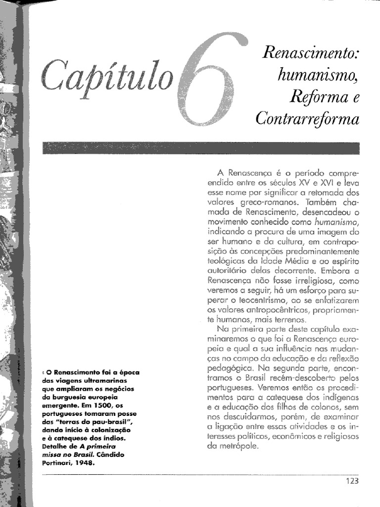 TEXTO 06 - Renascimento - Humanismo - Reforma e Contra Reforma 110-124 | PDF