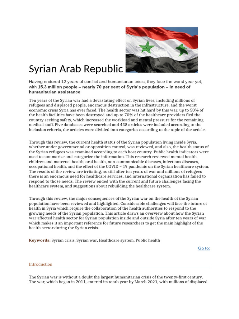 Syrian Arab Republic | PDF
