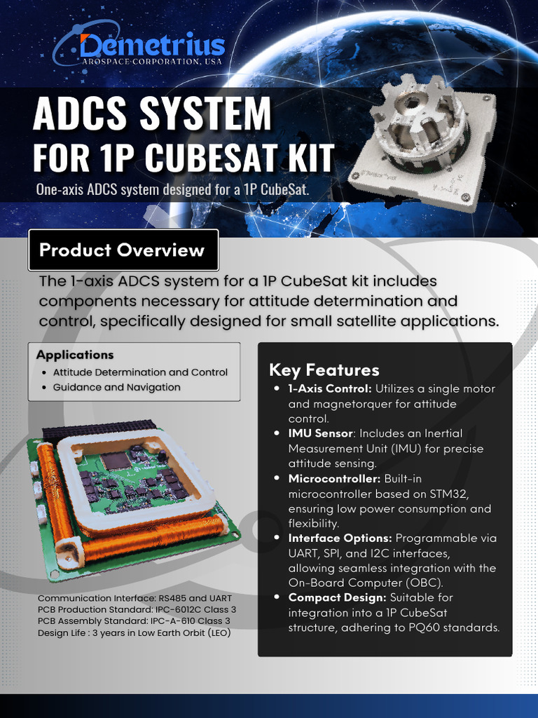 1P CubeSat 1-Axis ADCS System | PDF | Electrical Engineering
