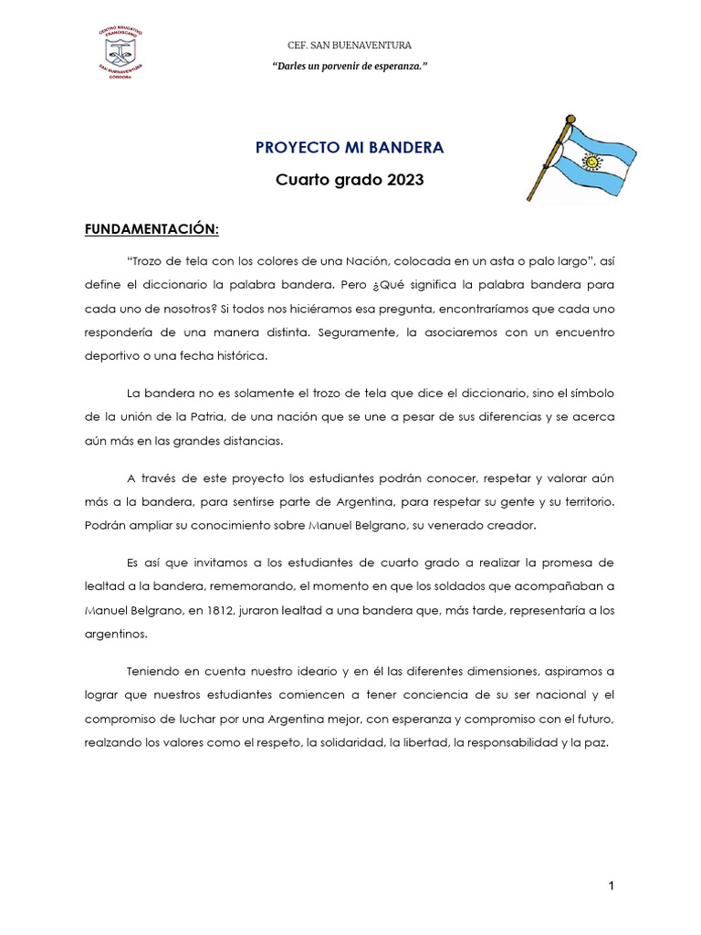 Proyecto Mi Bandera 2023 | PDF