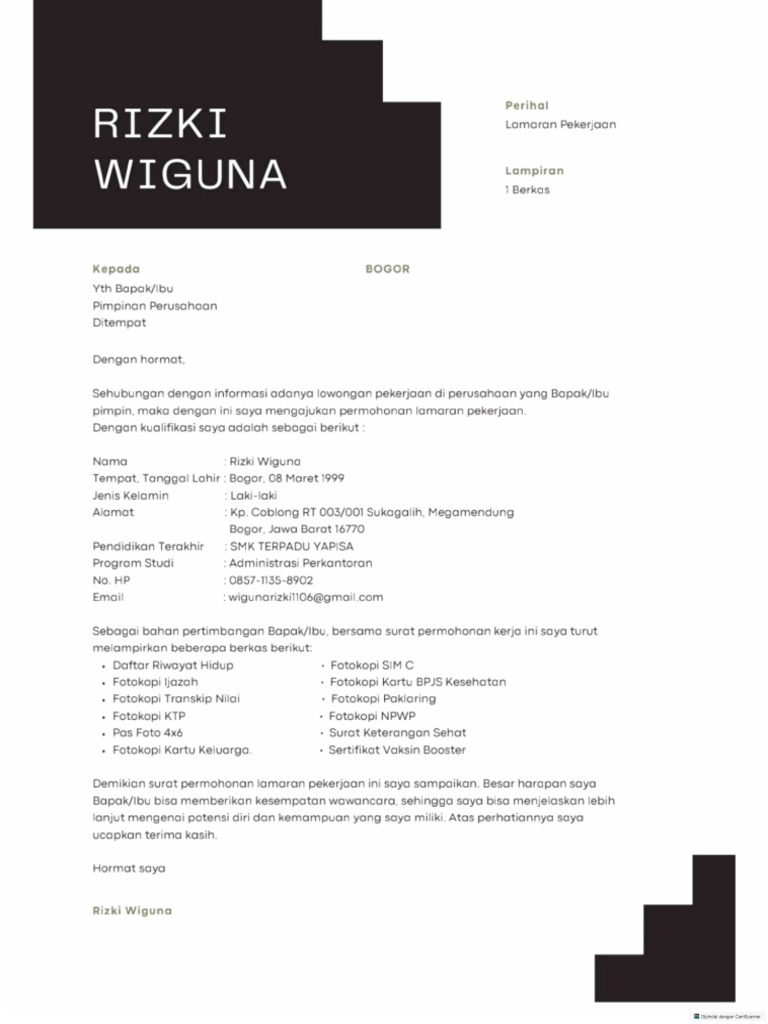 Surat Lamaran | PDF