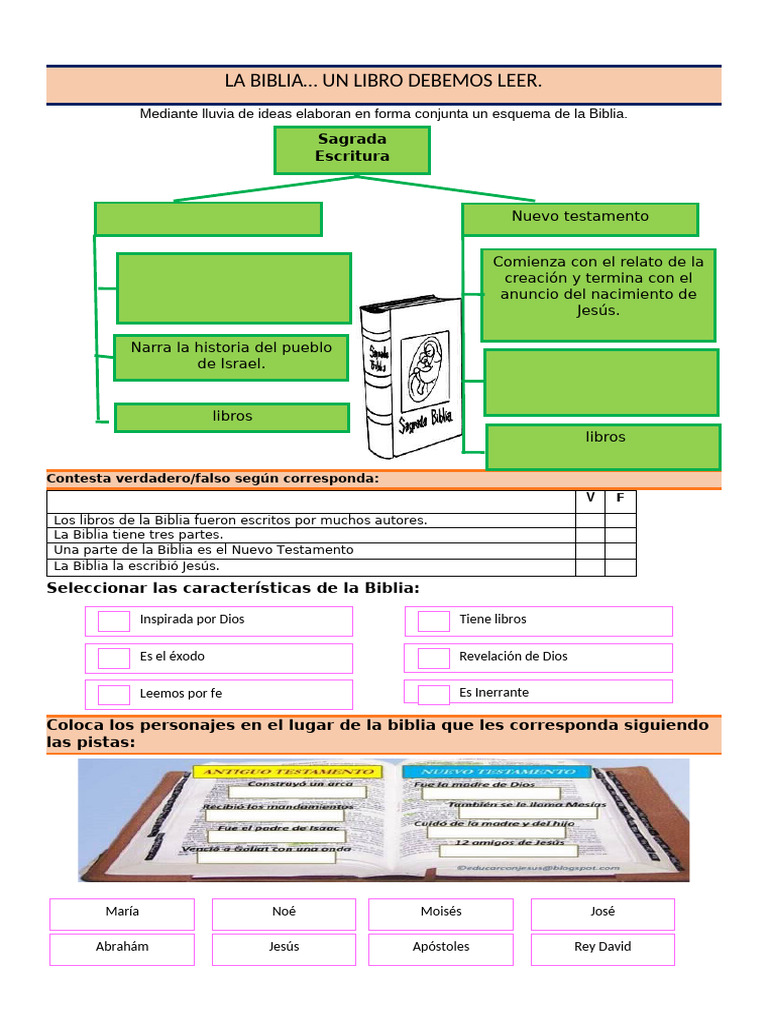 Ficha Religion La Biblia | PDF