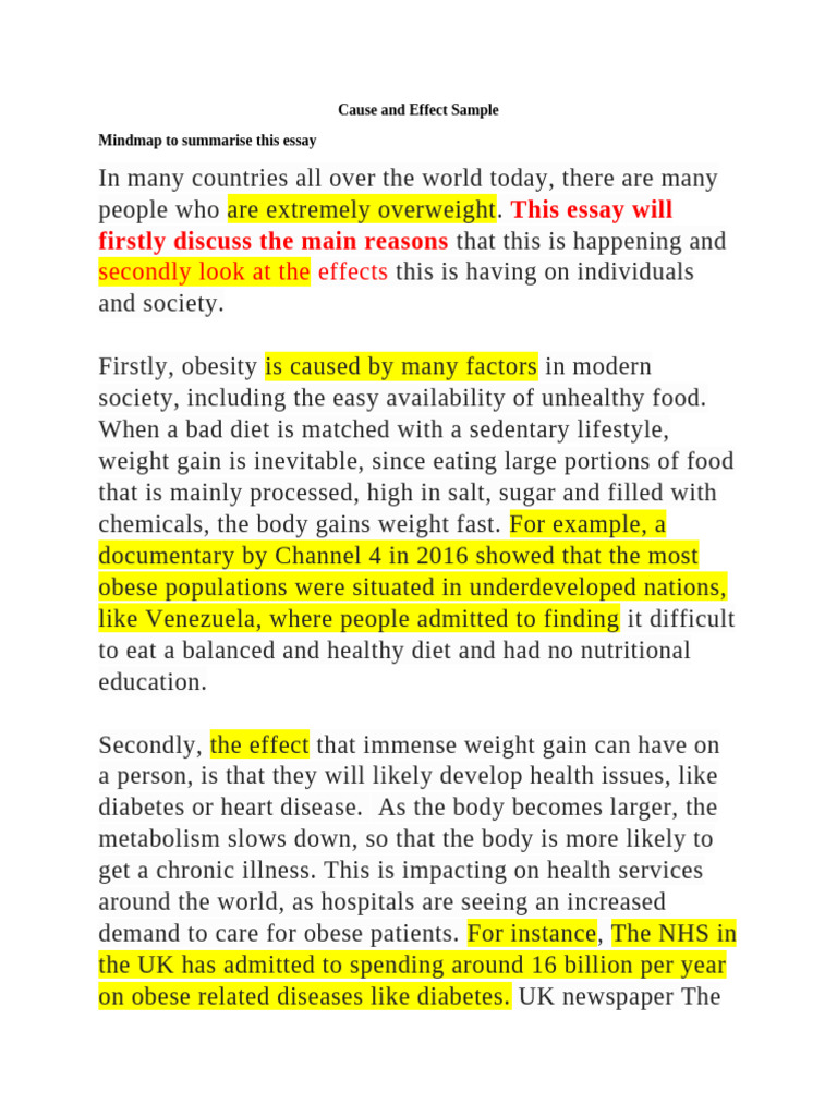 Cause and Effect Sample | PDF