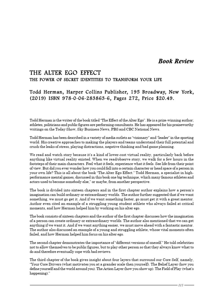 The Alter Ego Effect The Power of Secret Identitie | PDF | Storytelling | Psychology