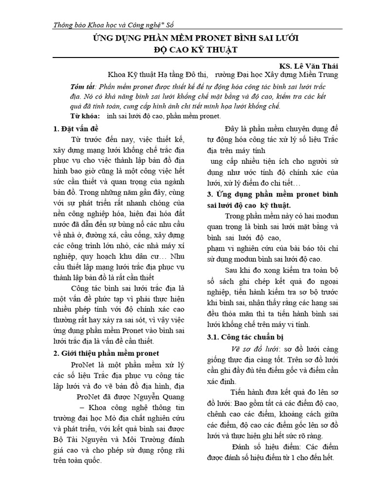 Ung Dung Phan Mem Pronet Binh Sai Luoi Do Cao Ky Thuat | PDF
