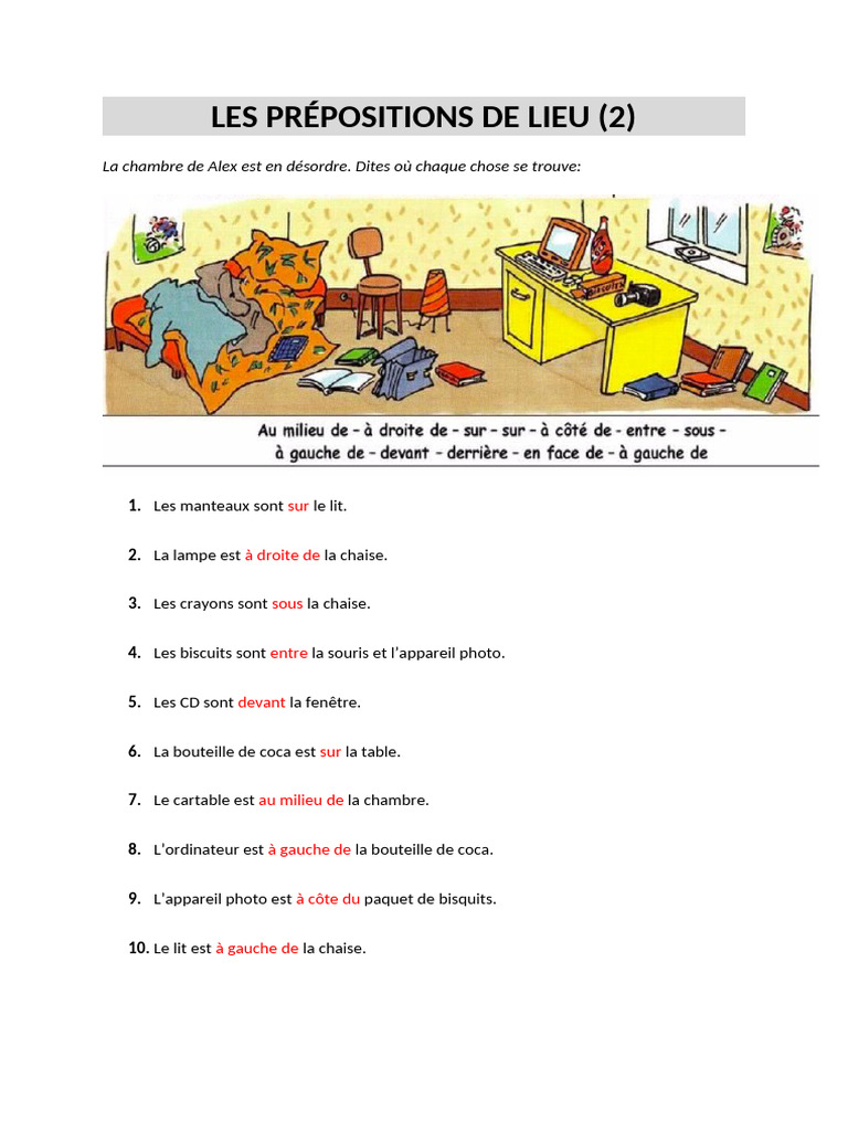 CD K17 - Les Prépositions de Lieu | PDF