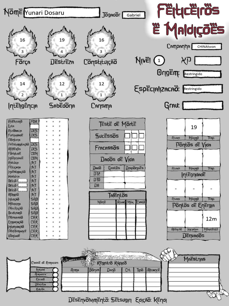 Ficha F&M - Yunari | PDF