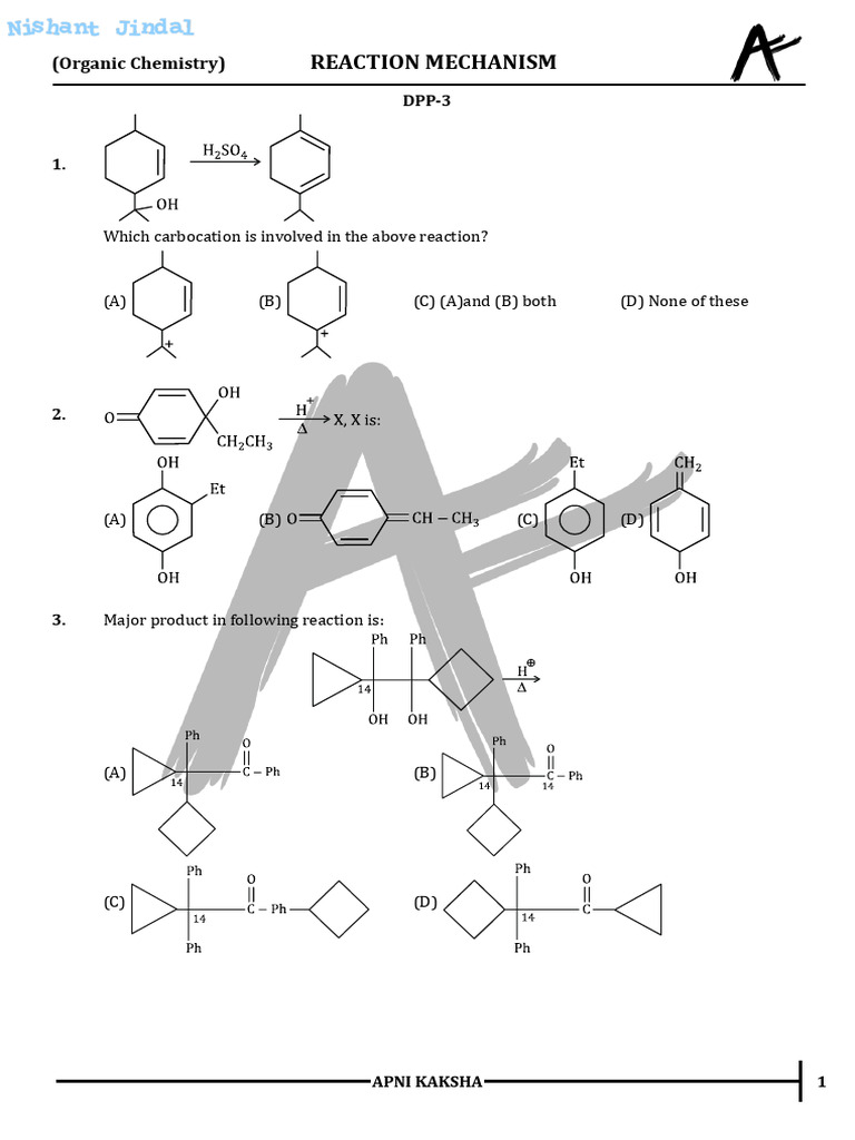 DPP - 03 - Reaction Mechanism NJ - 247 | PDF