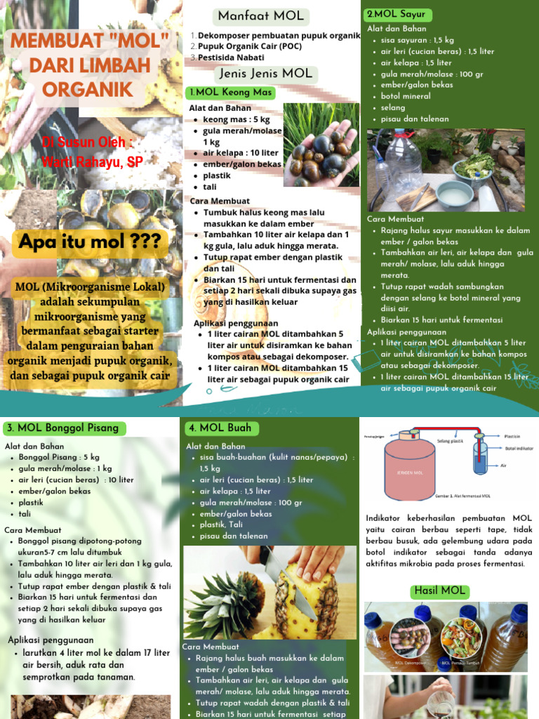 Leaflet-Membuat Mol Dari Limbah Organik-Warti Rahayu, SP | PDF
