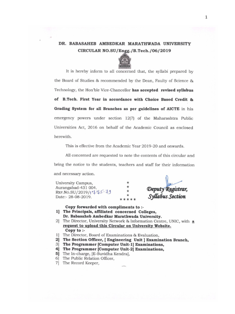 Revised FY BTech Syllabus1920 | PDF