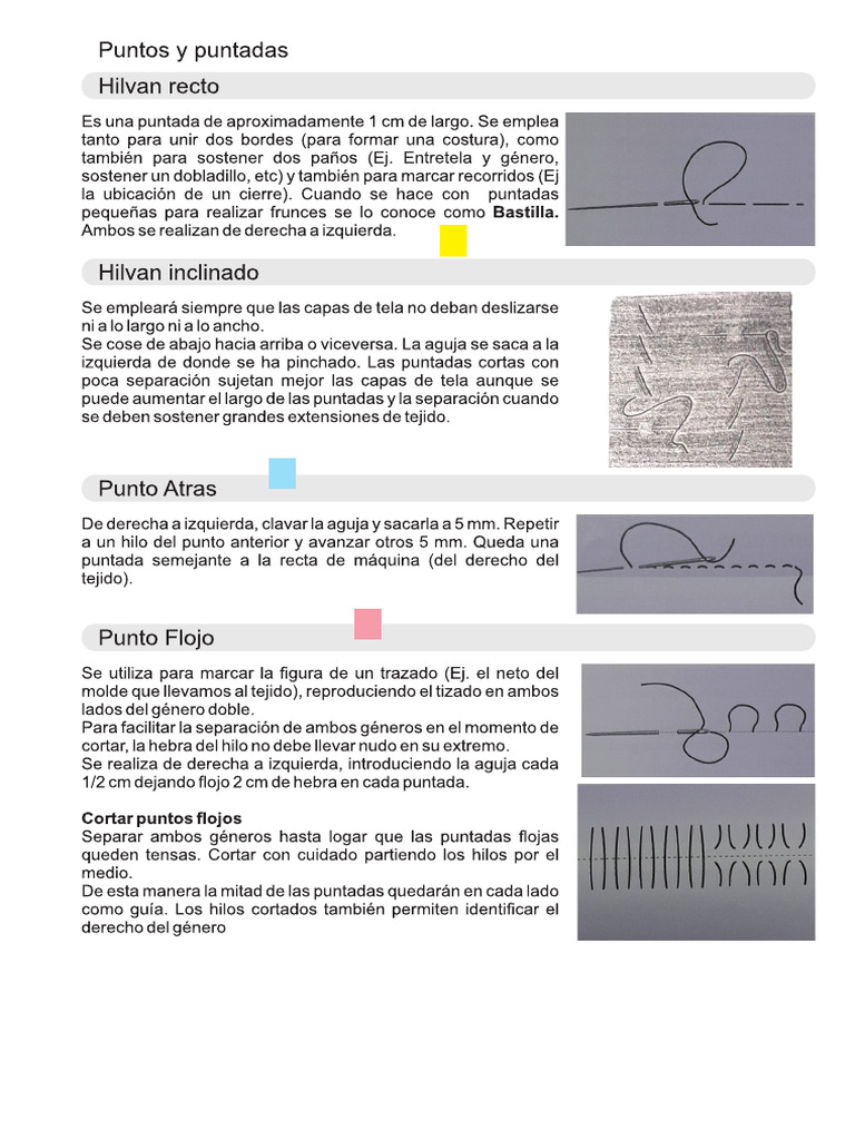 Tipos de Puntadas | PDF