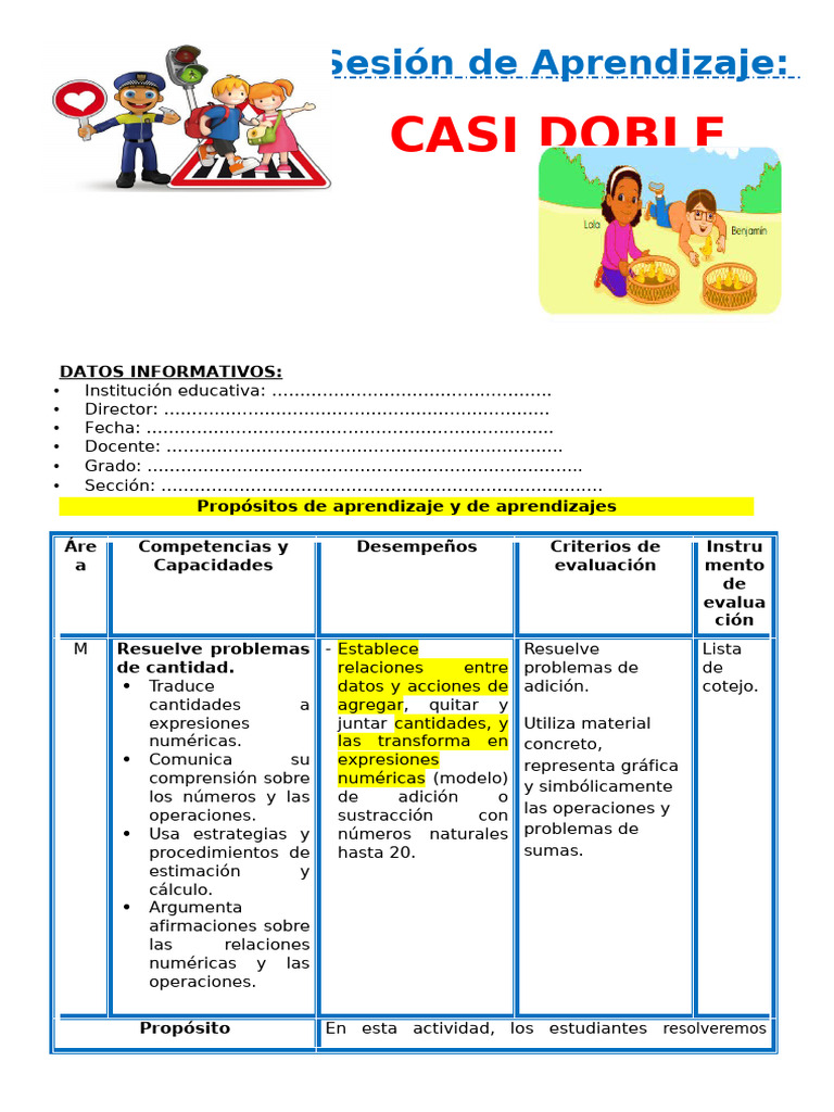 1° Sesión Día 4 Mat Casi Doble | PDF