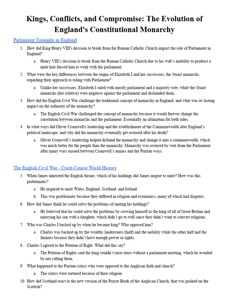 Kevin Yang - Kings, Conflicts, and Compromise - The Evolution of ...