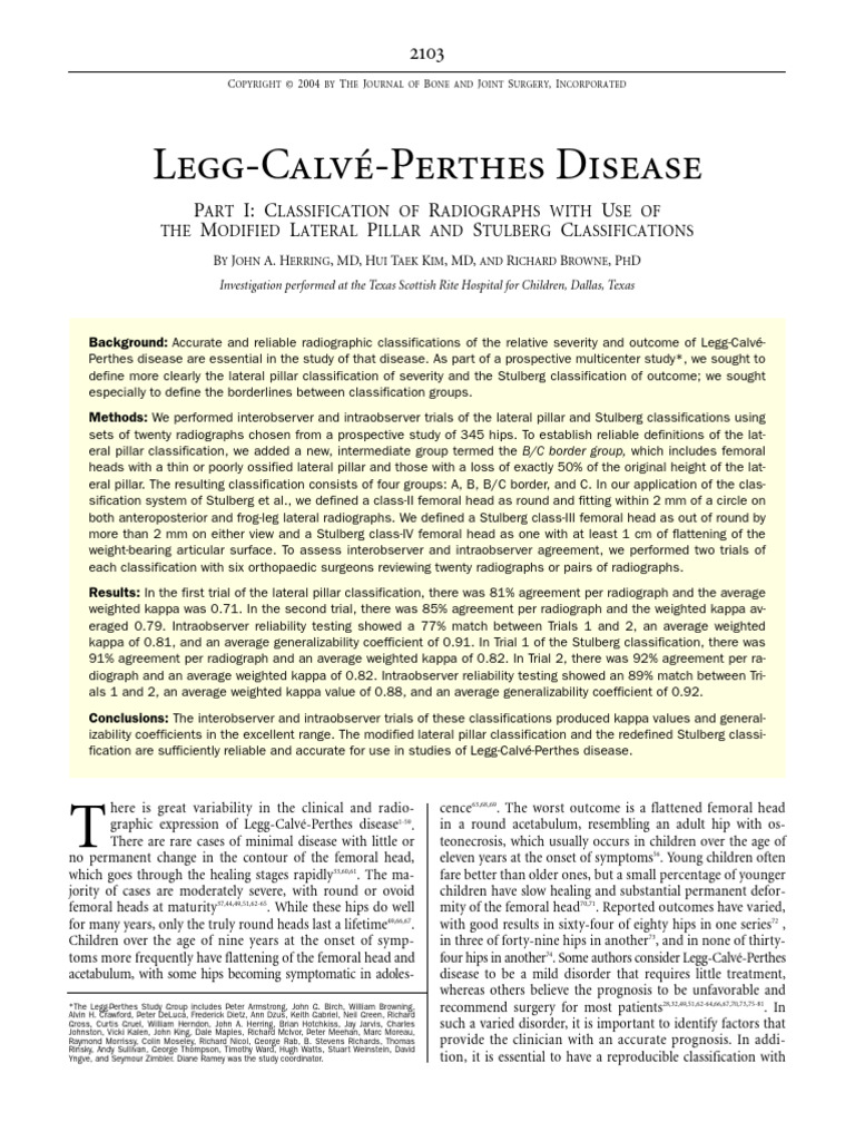 Legg Calvé Perthes Disease | PDF