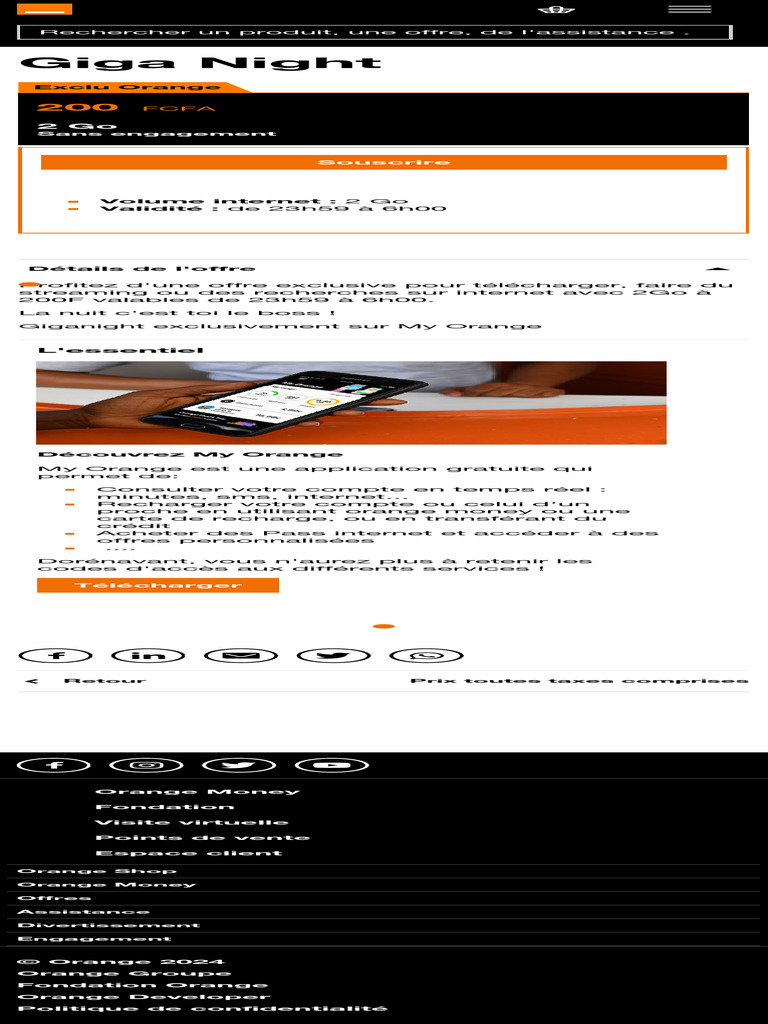 Giga Night Les Forfaits Giga Orange Cameroun | PDF