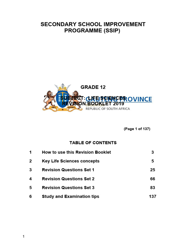 Life Sciences Revision Booklet 2020 | PDF