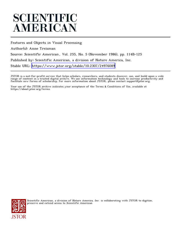 Treisman FeaturesObjectsVisual 1986 | PDF