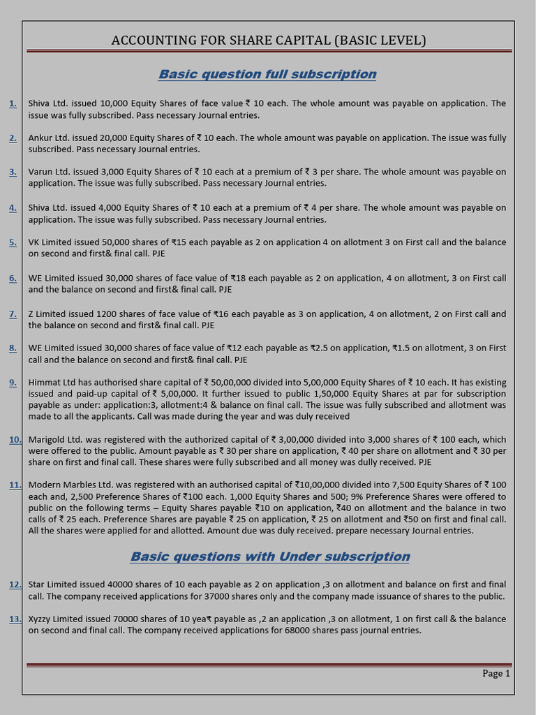 Shares BL Final | PDF