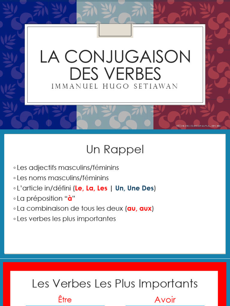 La Conjugaison Des Verbes | PDF