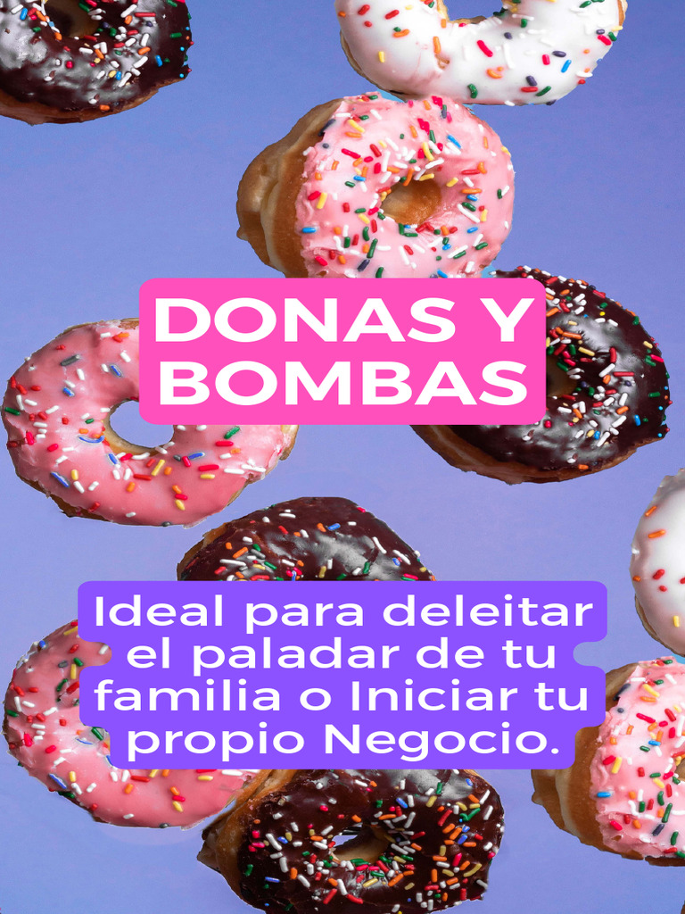 Receta de Donas y Bombas Caseras | PDF | Chocolate | Cocina, comidas y vino