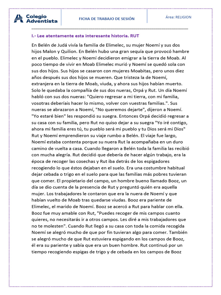 Historia Rut - 6 | PDF