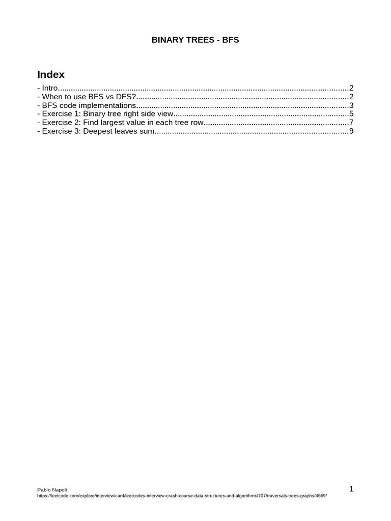 03 Binary Trees Bfs | PDF