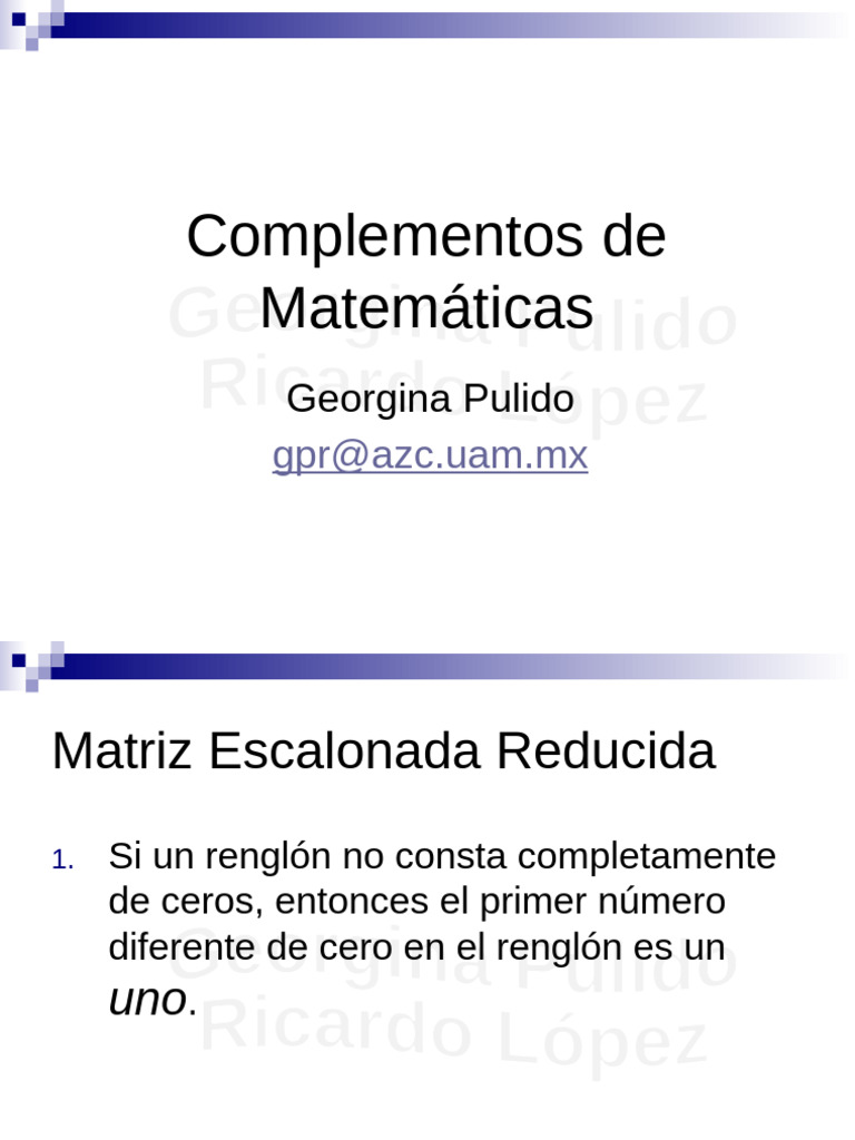Matriz Escalonada Reducida y Gauss-Jordan | PDF | Matemáticas | Álgebra